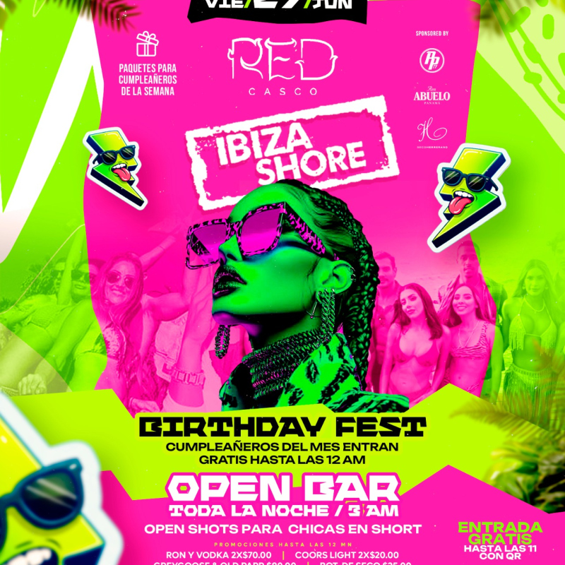 IBIZA SHORE OPEN BAR - Passline