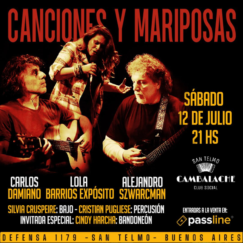 Passline - SÁBADO 12 DE JULIO – 21 HS – LOLA BARRIOS EXPÓSITO – CARLOS ...