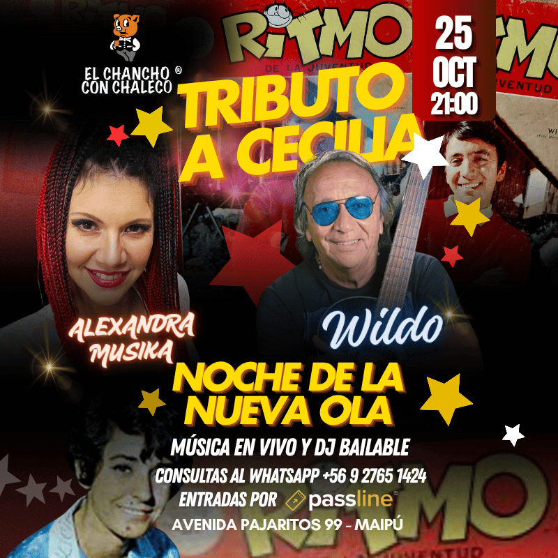 Passline - 🇨🇱 WILDO Y TRIBUTO A CECILIA – NOCHE DE LA NUEVA OLA 🎶🐷